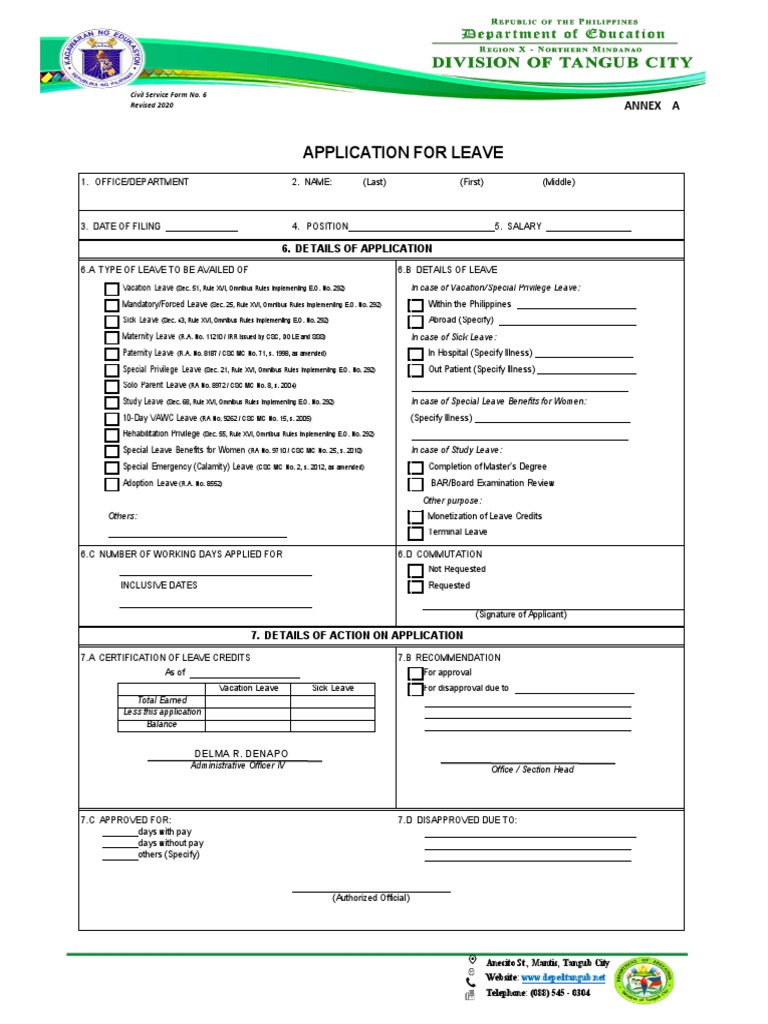 CS Form 6 New | Download Free PDF | Parental Leave | Sick Leave