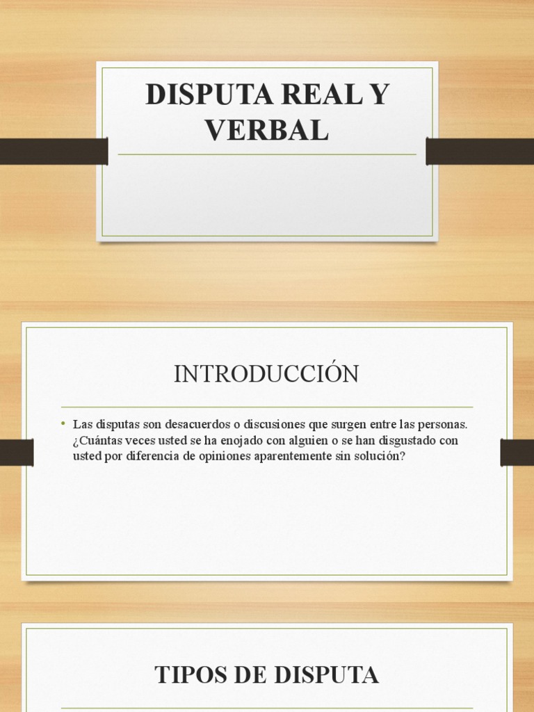 Disputa Real y Verbal | PDF