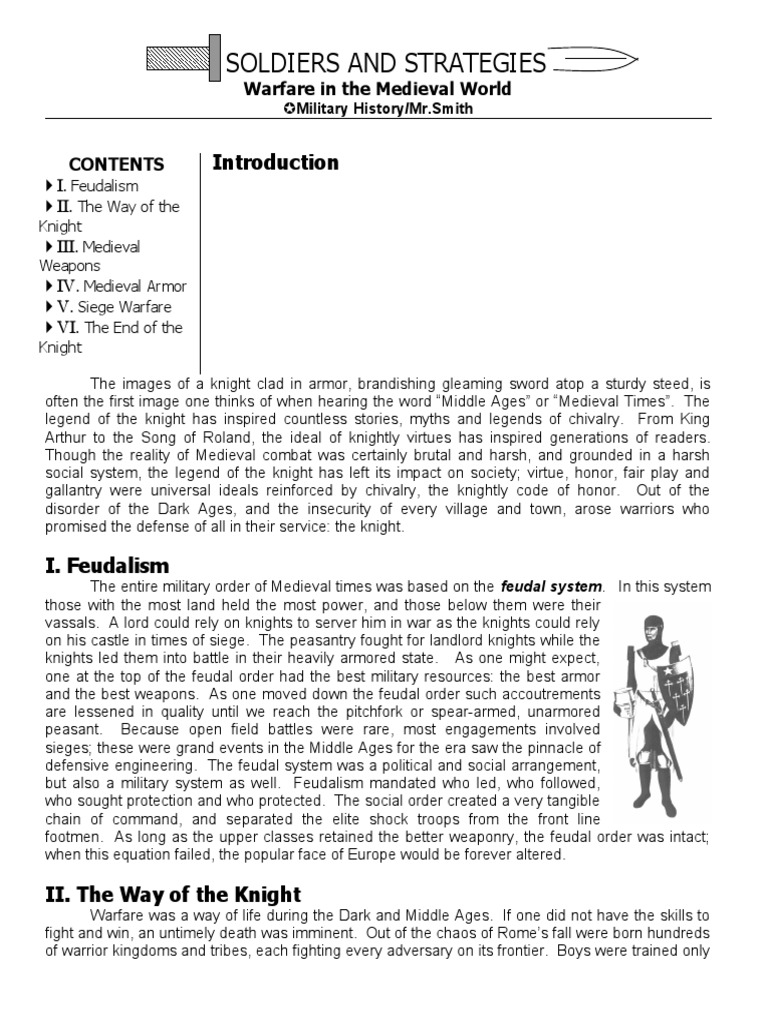 Soldiers Strategies Medieval Warfare | PDF | Castle | Knight