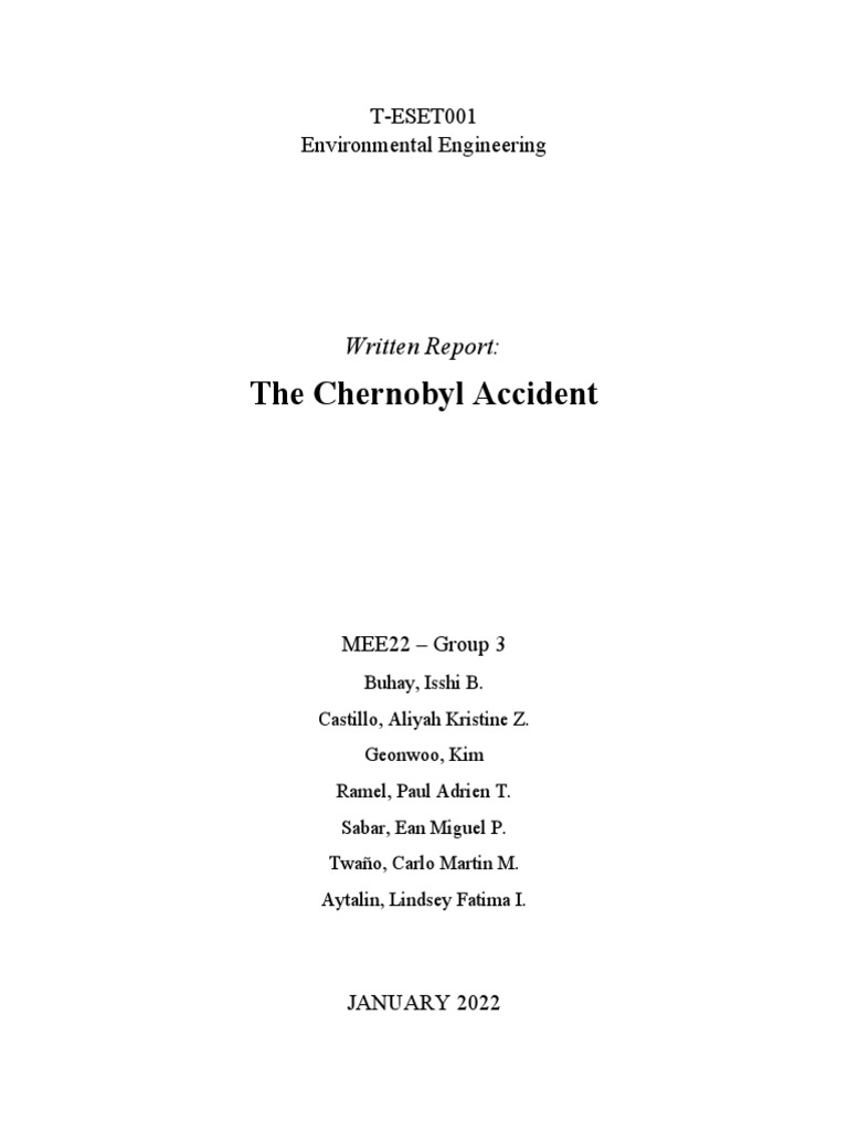 MEE22 GRP-3 The Chernobyl Accident | PDF | Nuclear Reactor | Chernobyl Disaster