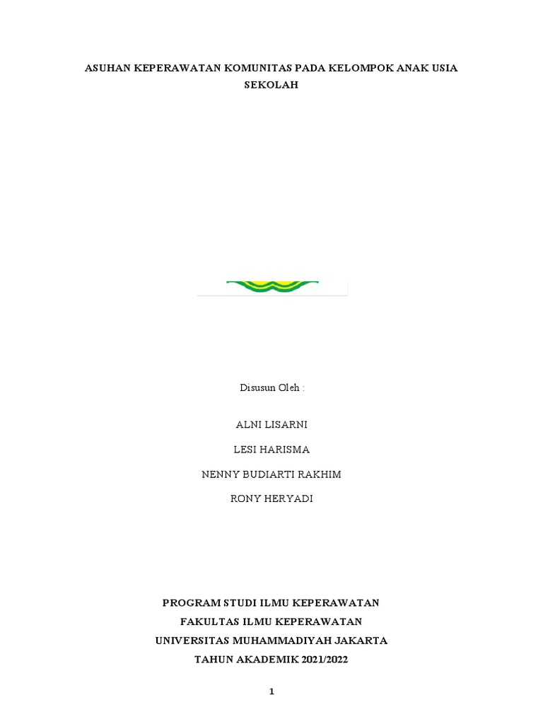 Asuhan Keperawatan Komunitas Pada Kelompok Anak Usia Sekolah | PDF