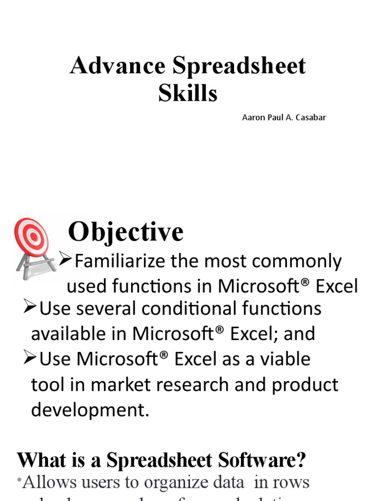 W4 4. Advance Spreadsheet Skills | PDF | Spreadsheet | Microsoft Excel