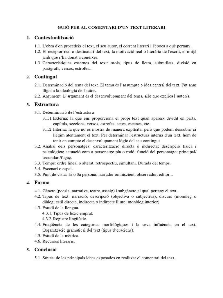 Guió I Consells Comentari Text | PDF