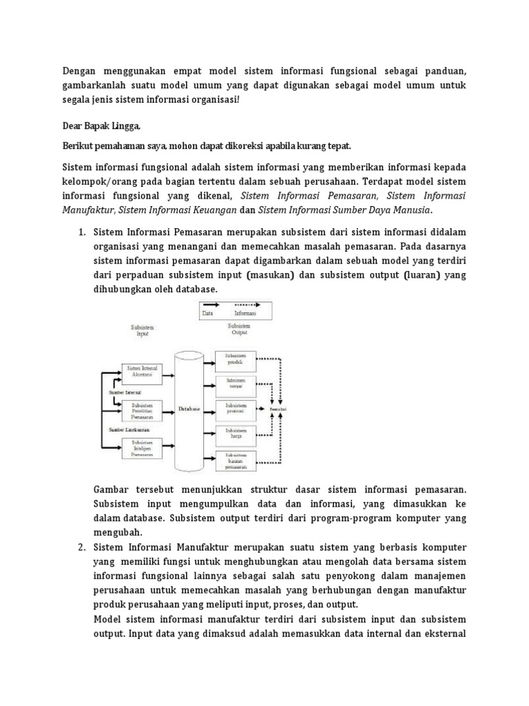 Model Umum Sistem Informasi Fungsional | PDF | Bisnis | Komputer