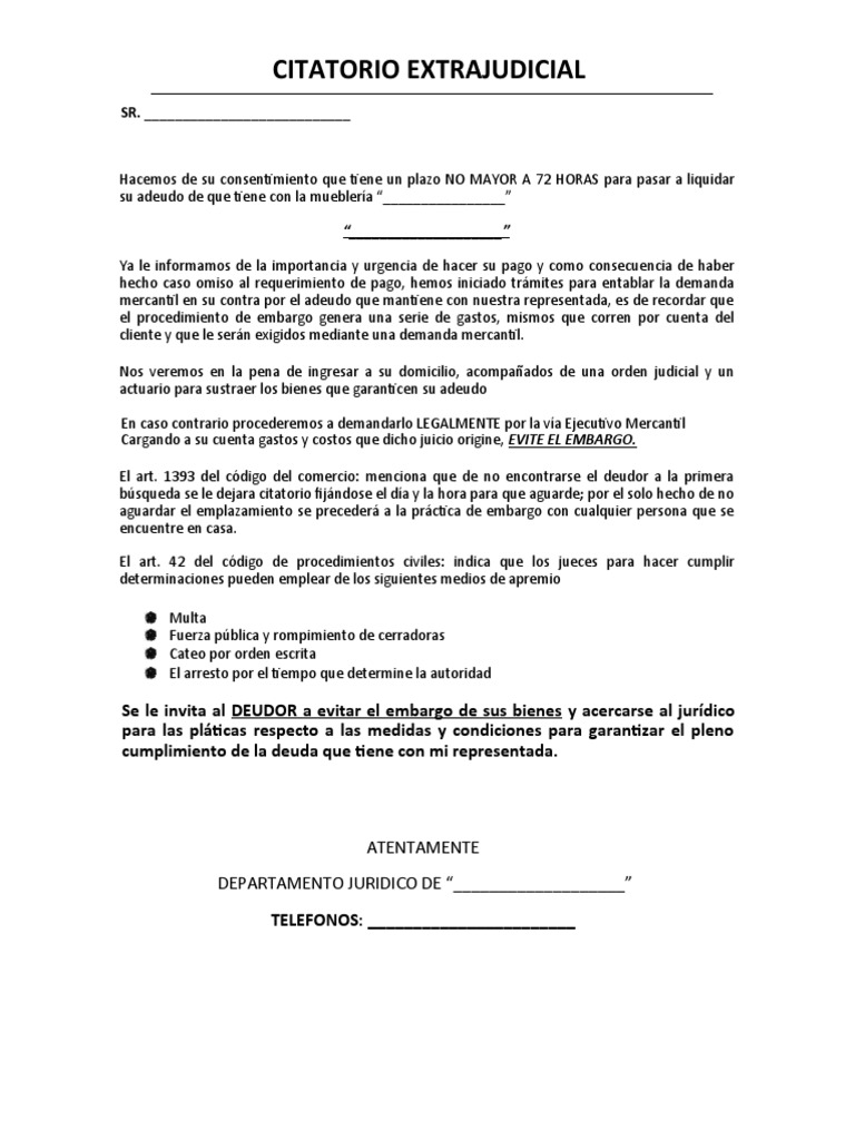 Citatorio Extrajudicial | PDF