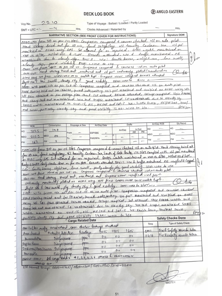 Ventilation of Cargo Log Entry 10-05-2022 13-45-07 | PDF