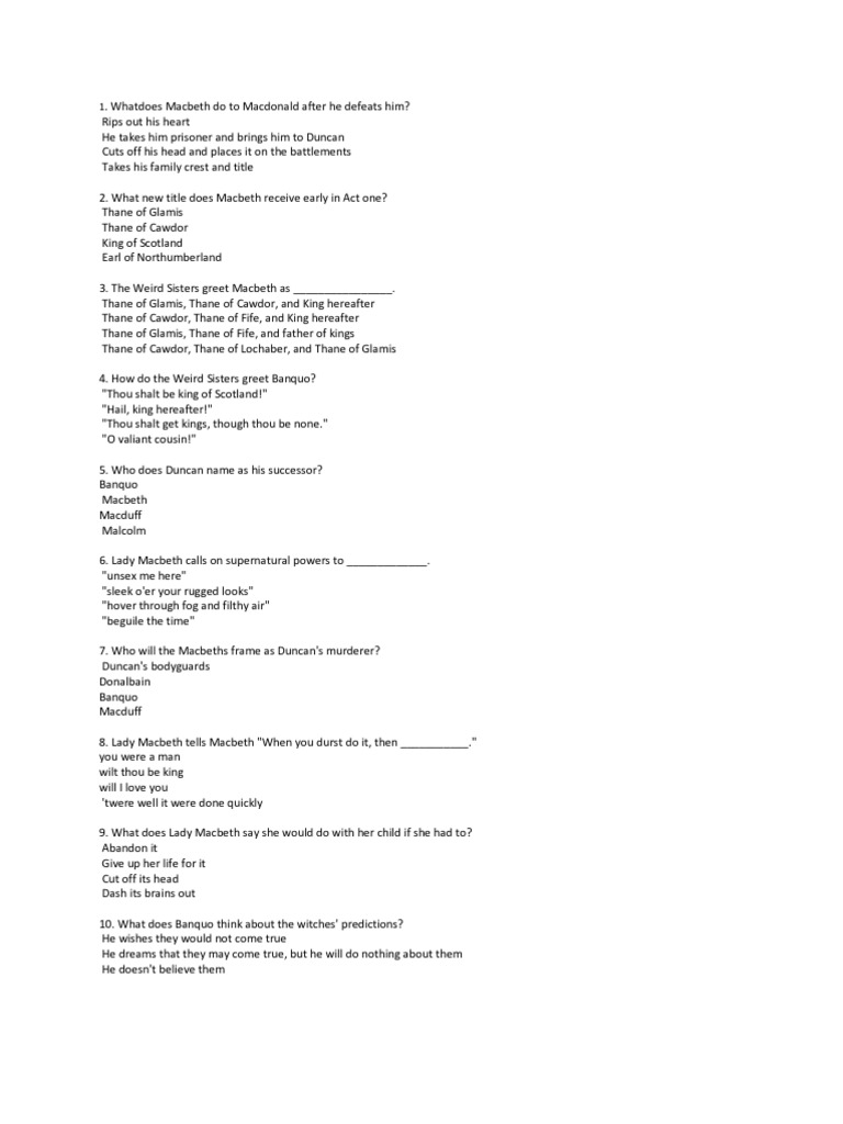 Macbeth Test | PDF