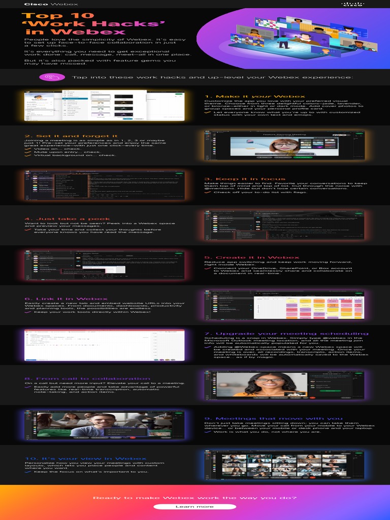 Webex Tips for Enhanced Productivity | PDF | Computing | Software