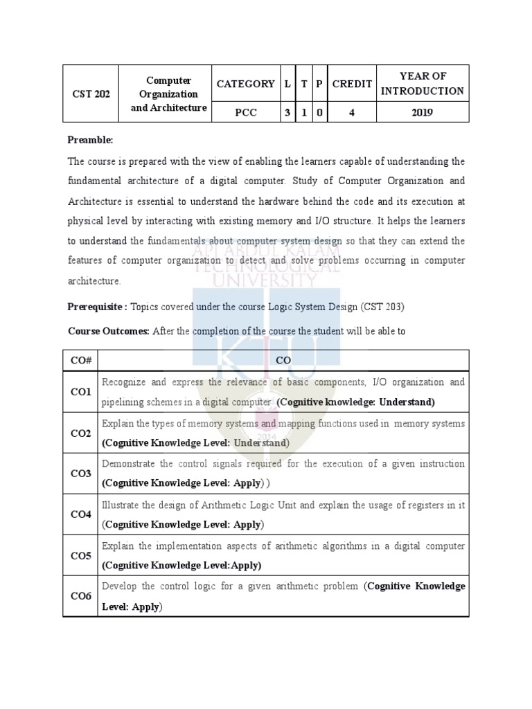CST202 - Ktu Qbank | PDF | Central Processing Unit | Computer Hardware