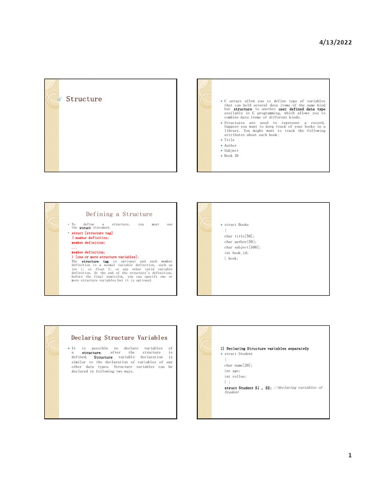 Structure & Unions | PDF | Pointer (Computer Programming) | Computer Engineering