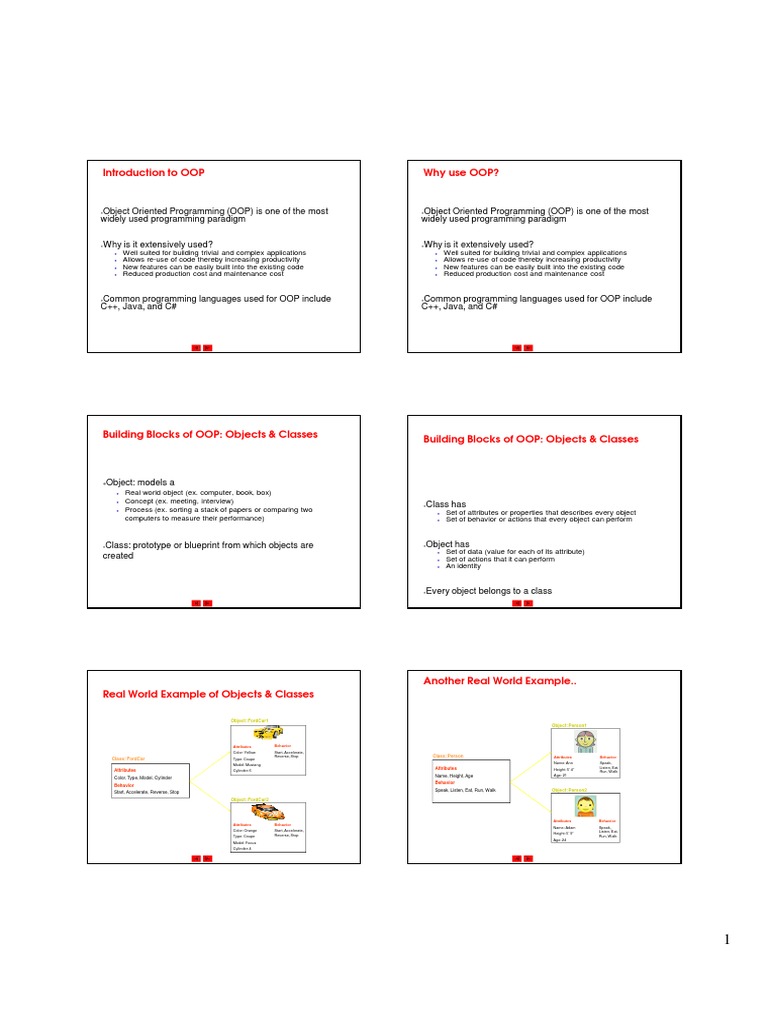 Introduction To Oop And Functions In C Pdf Object Oriented 1475