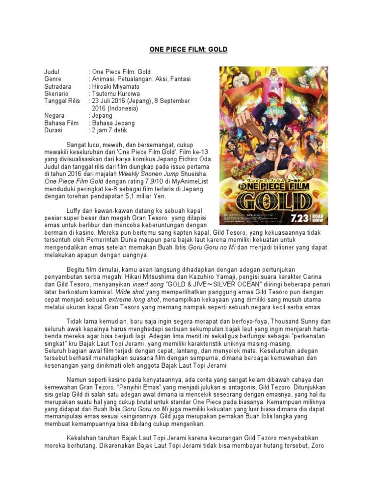 Resensi One Piece Film Gold | PDF | Seni | Dewasa Muda