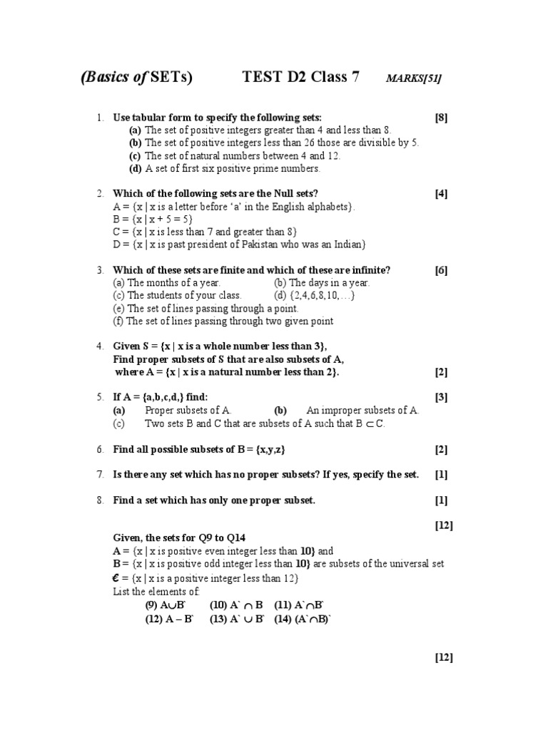 D2 - Sets | PDF | Numbers | Algebra