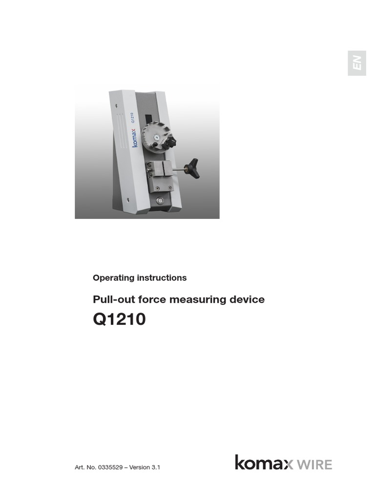 Pull-Out Force Measuring Device: Operating Instructions | PDF | Usb ...