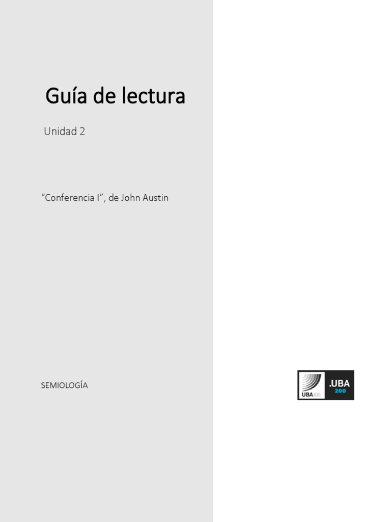 U2 - Guía de Lectura - Austin | PDF | Autor | Ciencia cognitiva