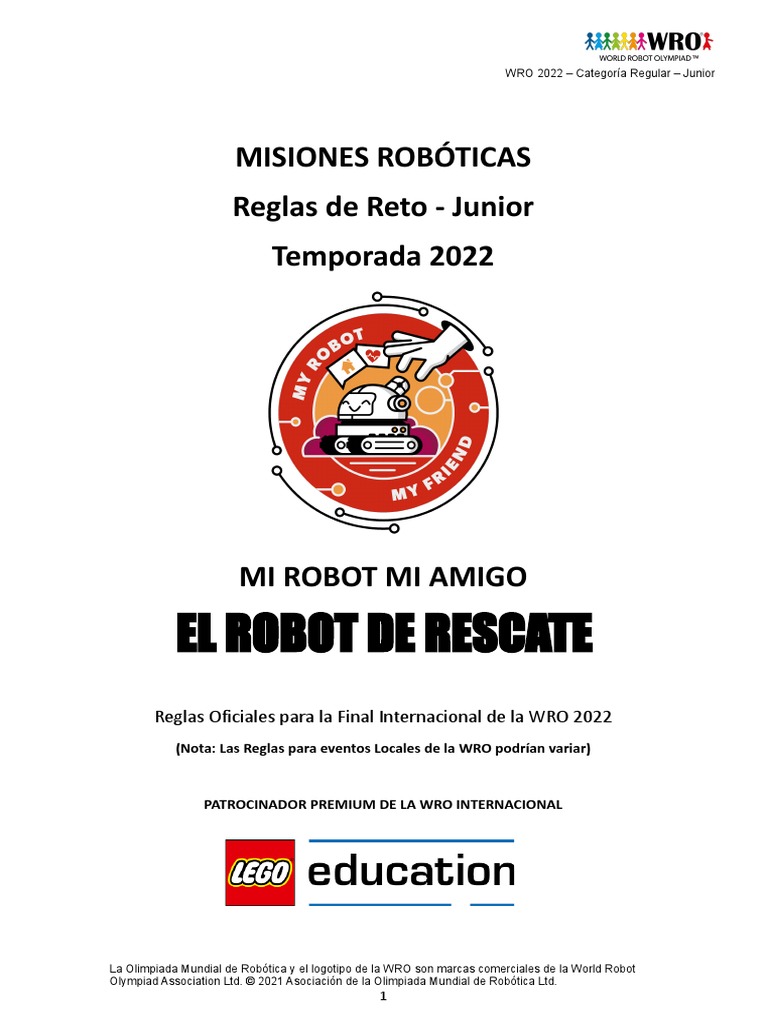 Misiones Robóticas Junior | PDF | Robot | Robótica
