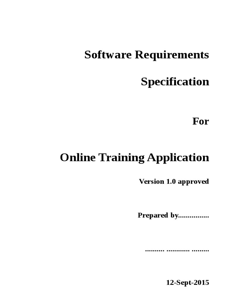 Software Requirements Specification For | Download Free PDF ...