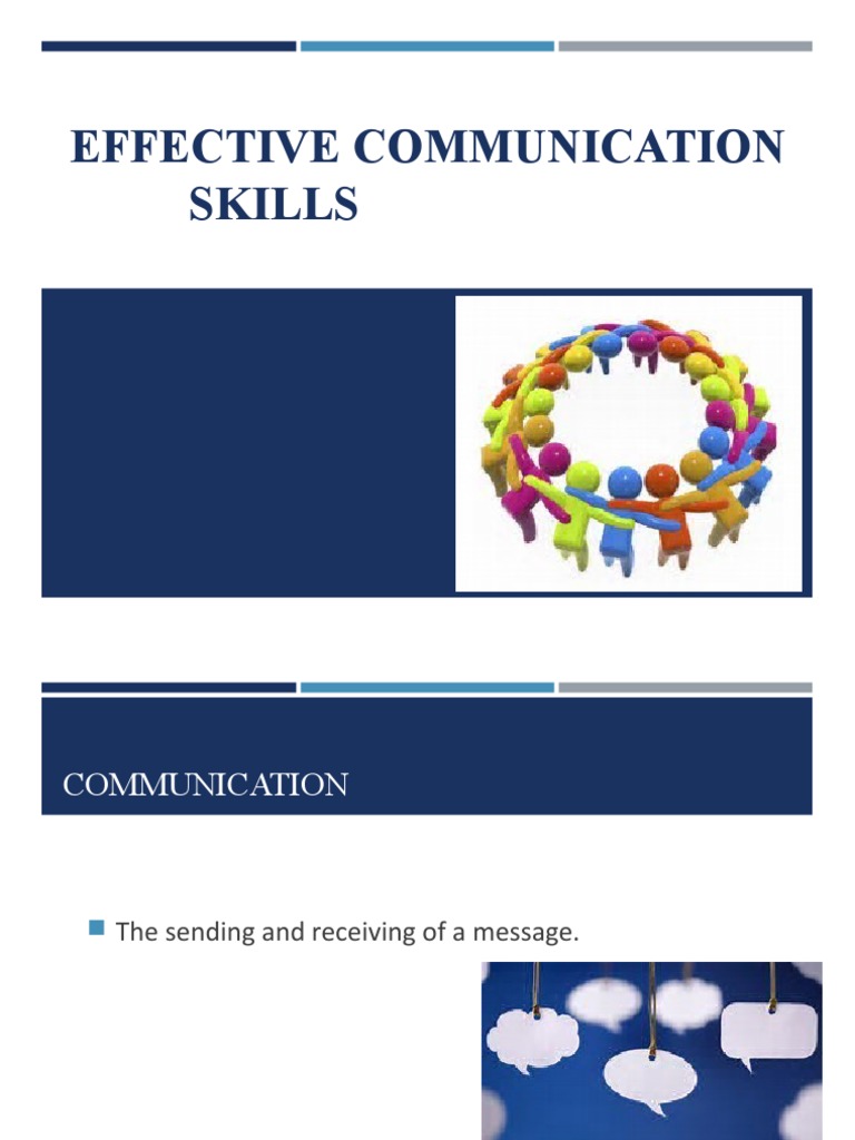 Effective Communication Skills | PDF | Communication | Nonverbal ...
