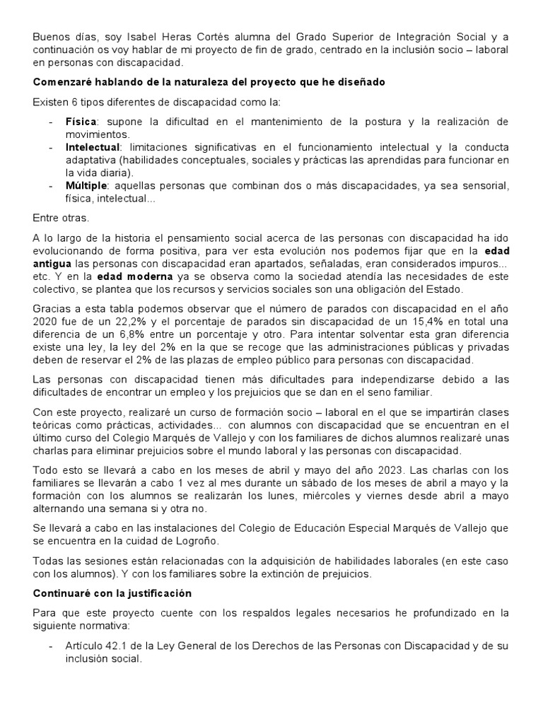 Defensa Proyecto | PDF | Espectro autista | Invalidez