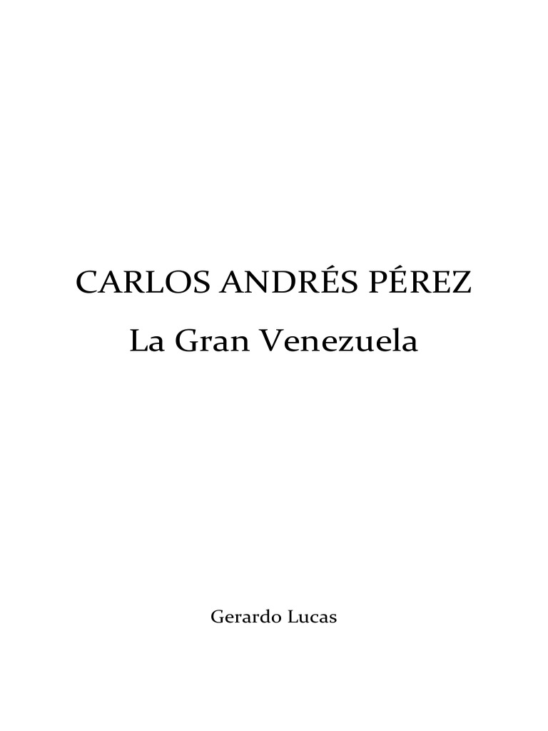 Carlos Andres Perez El Gran Viraje | PDF | Venezuela | Inflación Carlos Andres Perez El Gran Viraje | PDF | Venezuela | Inflación
