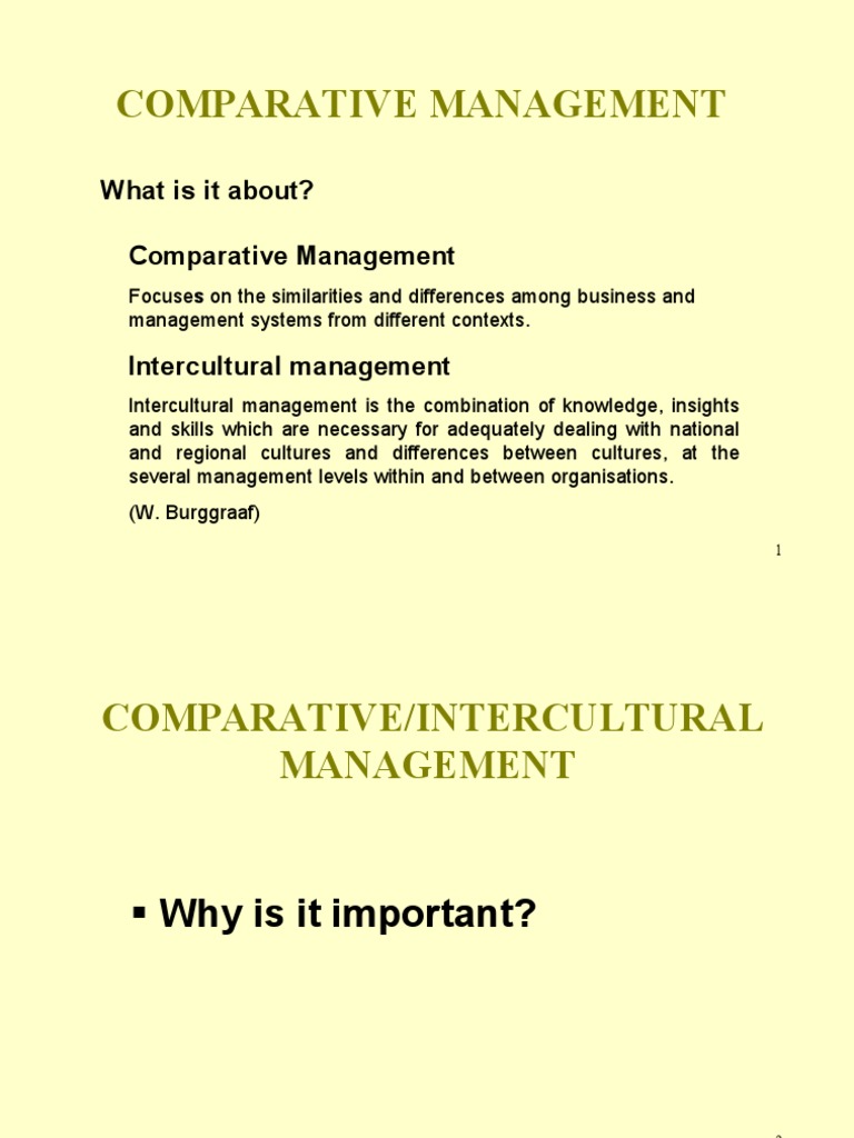What Is It About? Comparative Management | PDF | Employment | Cross ...