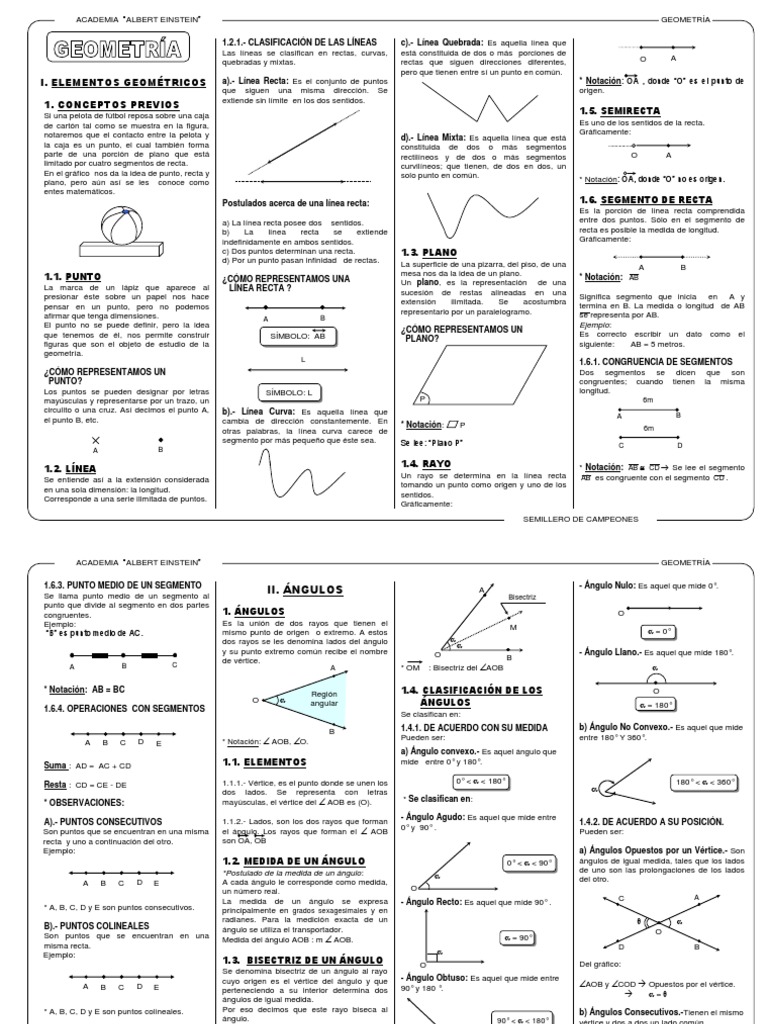 3 Formulario de Geometria | PDF | Ángulo | Perpendicular