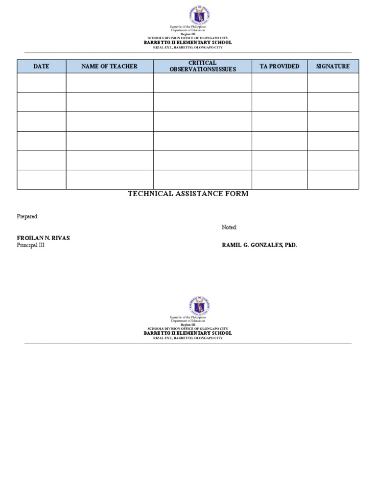 Technical Assistance Form | PDF | Philippines | Public Administration