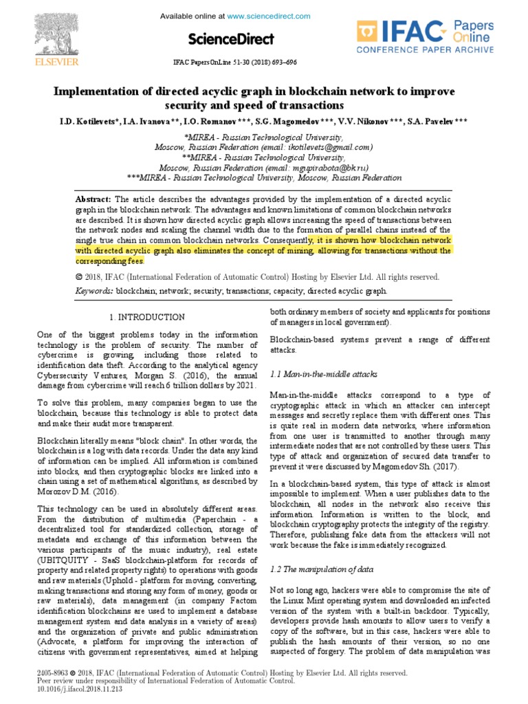 Combining The Blockchain and Directed Acyclic Grap | PDF | Computer Network | Information