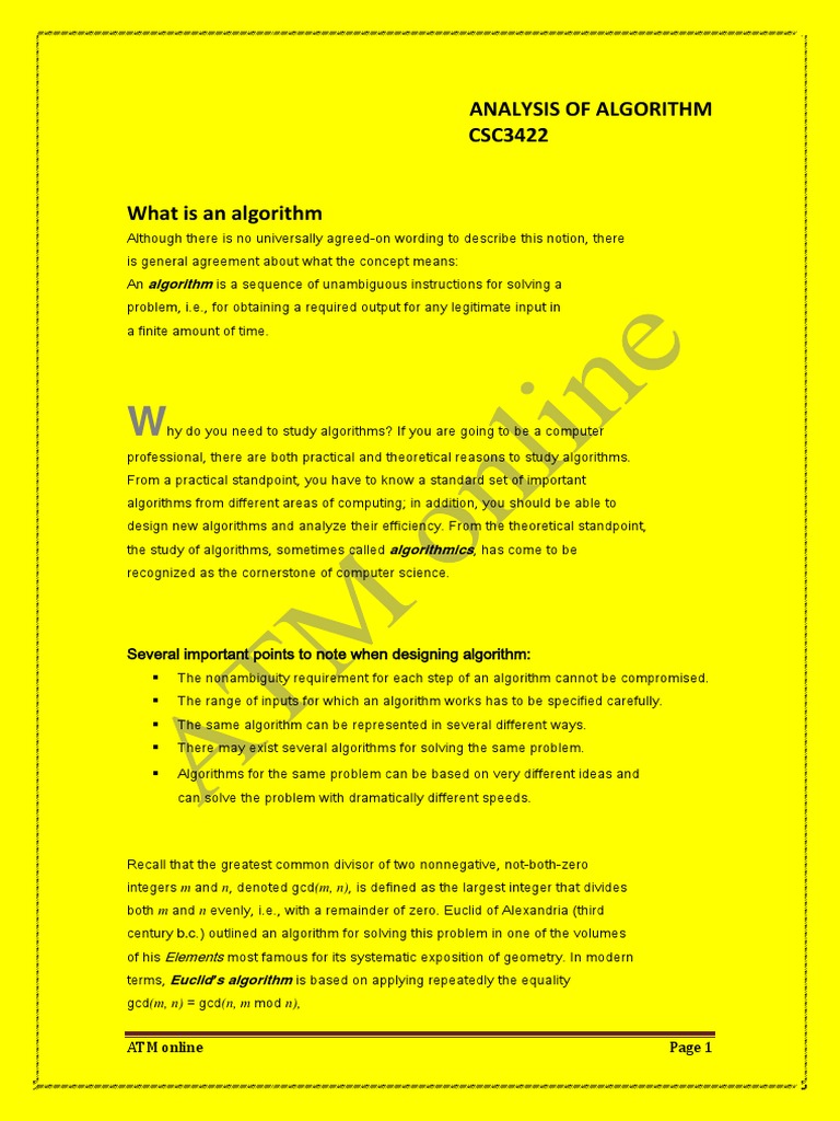 Analysis of Algorithm (Summ) | PDF | Algorithms | Array Data Structure