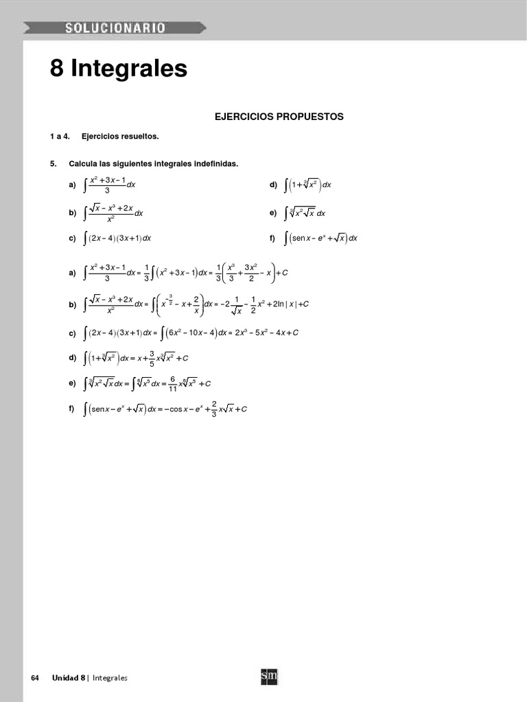 Tema 8 Integrales | PDF | Integral | Álgebra lineal