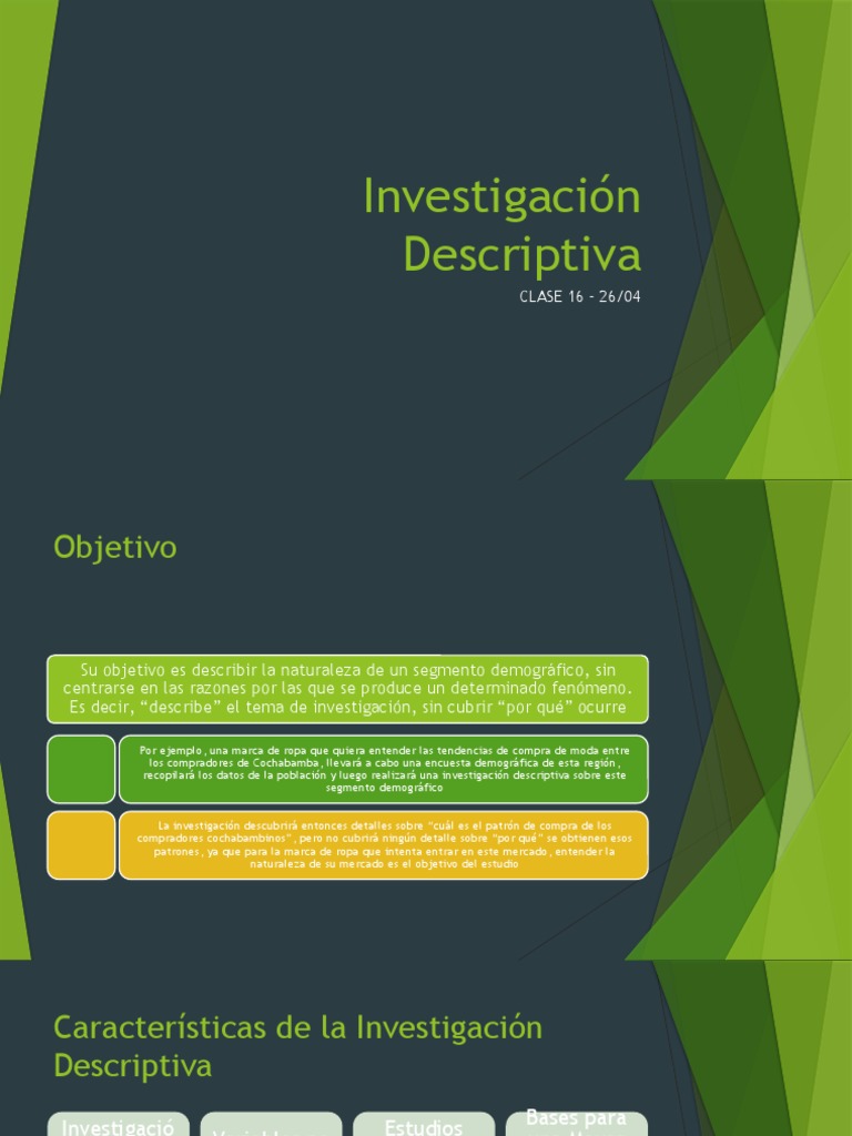 Clase 16 - Investigación Descriptiva | PDF | Investigación cuantitativa ...