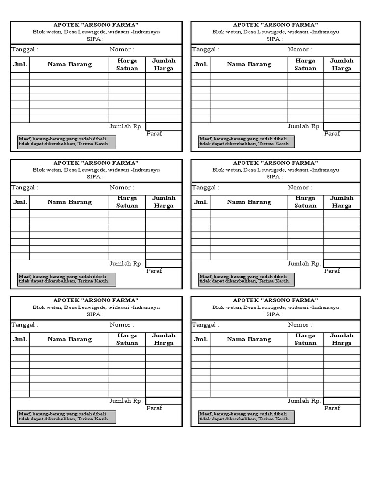 Nota Apotek 2018 NEW | PDF