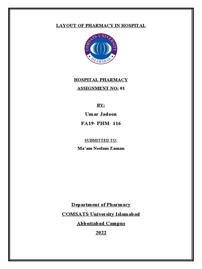 Hospital Pharmacy Layout and Design | PDF | Pharmacy | Medicinal Chemistry
