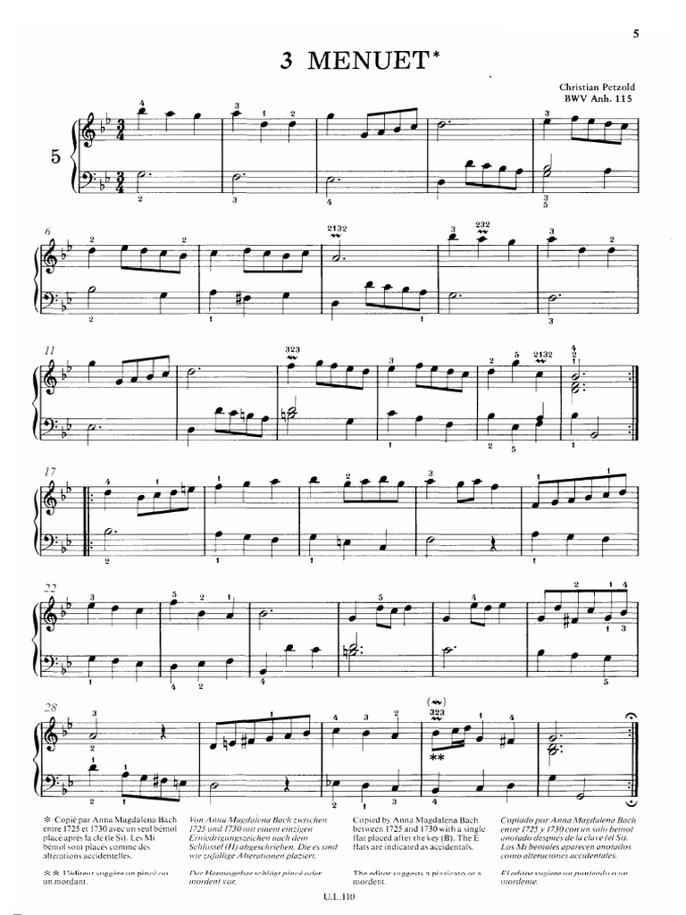 14 Menuet 115 Bach | PDF