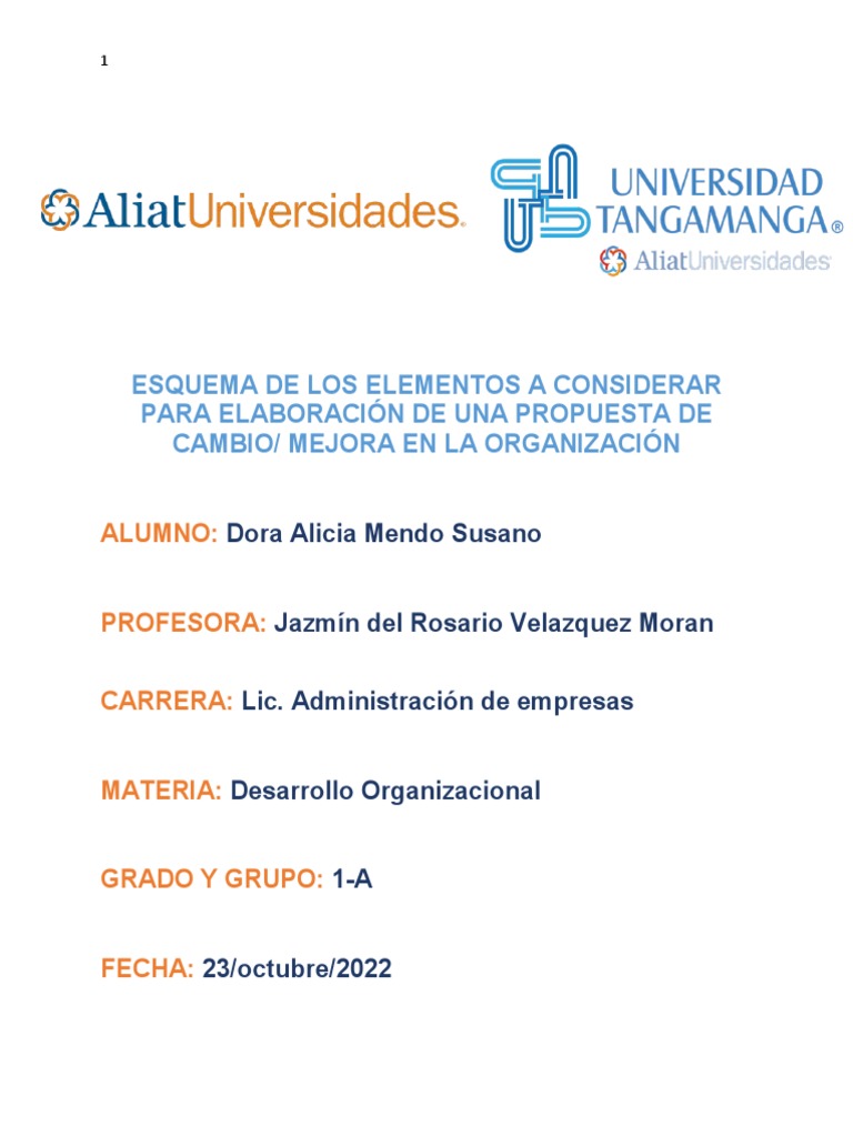 Esquema de Los Elementos A Considerar para Elaboración de Una Propuesta ...
