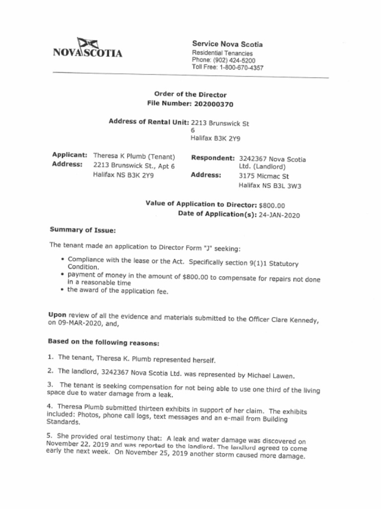 Residential Tenancy Board Dispute Resolution | PDF