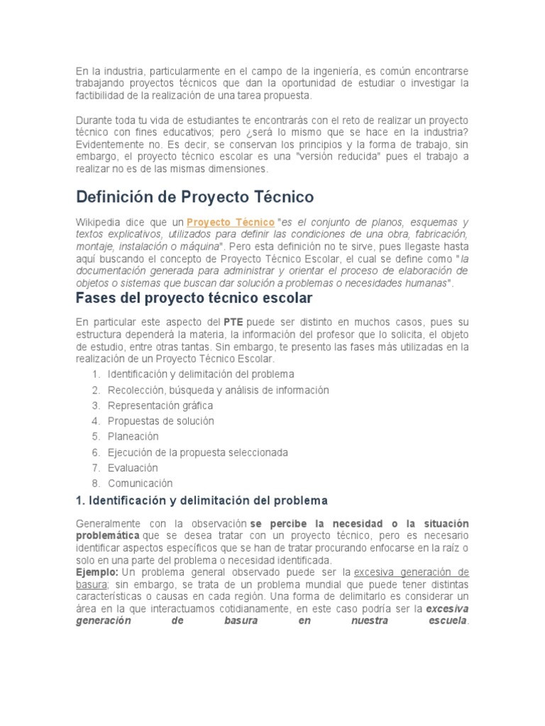Proyecto Tecnico | PDF | Planificación | Información