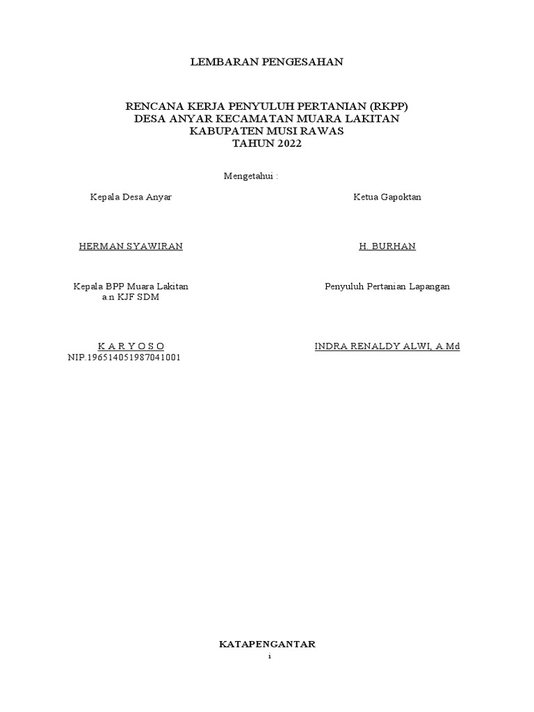 Lembaran Pengesahan | PDF