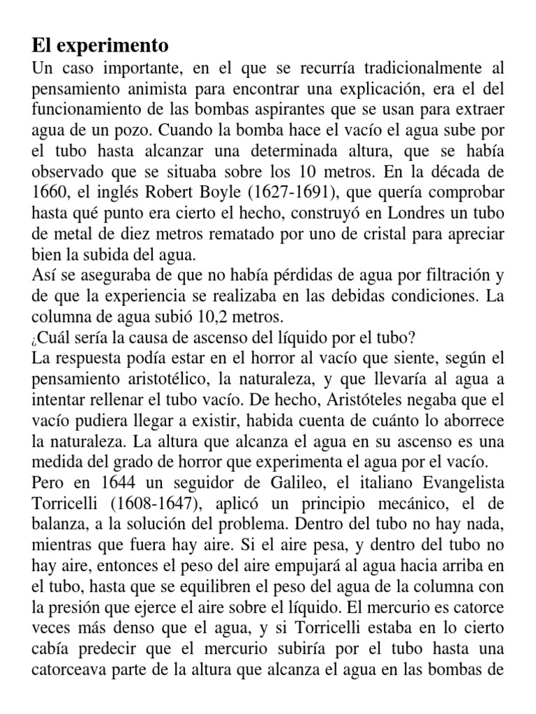 El Experimento | PDF | Vacío | Naturaleza