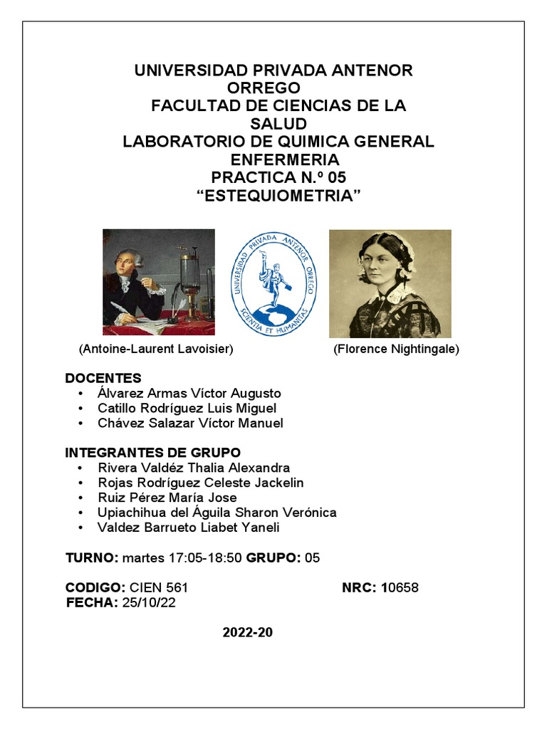 Práctica05 Estequiometria Pdf Estequiometría Reacciones Químicas