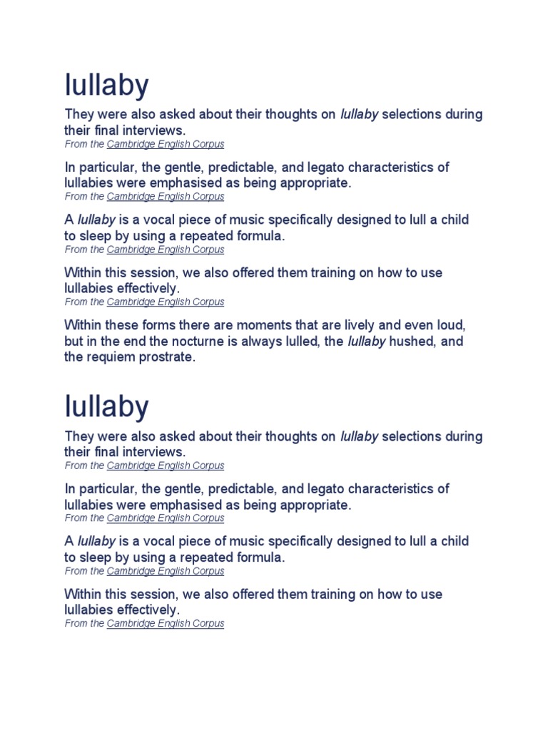 Lullaby | PDF | Lullabies | Children's Music