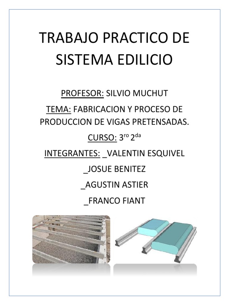 Fabricacion De Vigas Pretensadas Pdf Hormigón Pretensado Hormigón