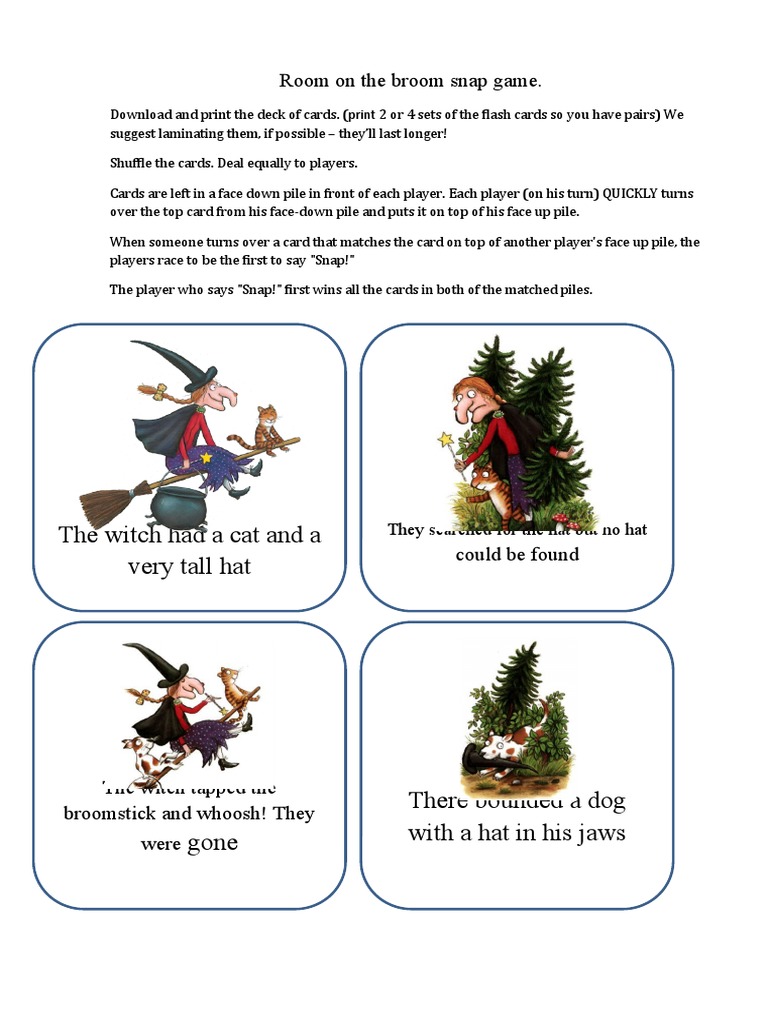 Room on the Broom Snap Game Guide | PDF | Mystery, Thriller & Crime ...
