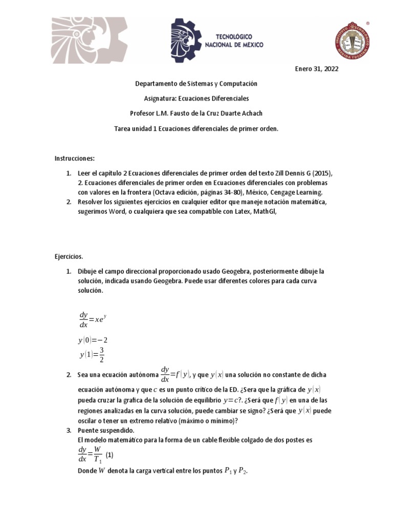 ED - Ejercicio6 - T2 - Jorge Herrera | PDF | Ecuaciones | Ecuaciones diferenciales