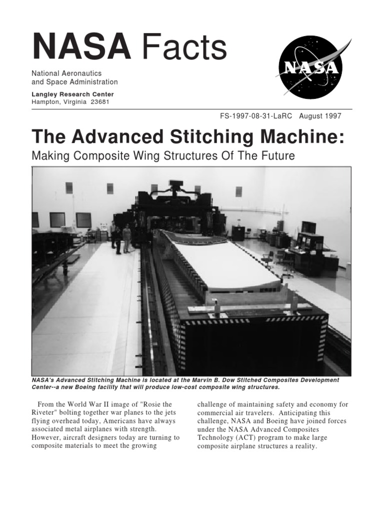 NASA Facts The Advanced Stitching Machine | PDF | Technology & Engineering