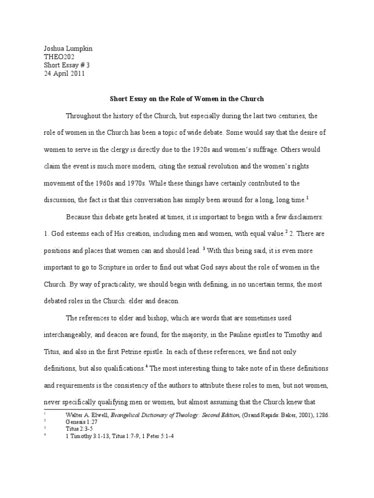 The Role of Women in The Church | PDF | Elder (Christianity) | Deacon