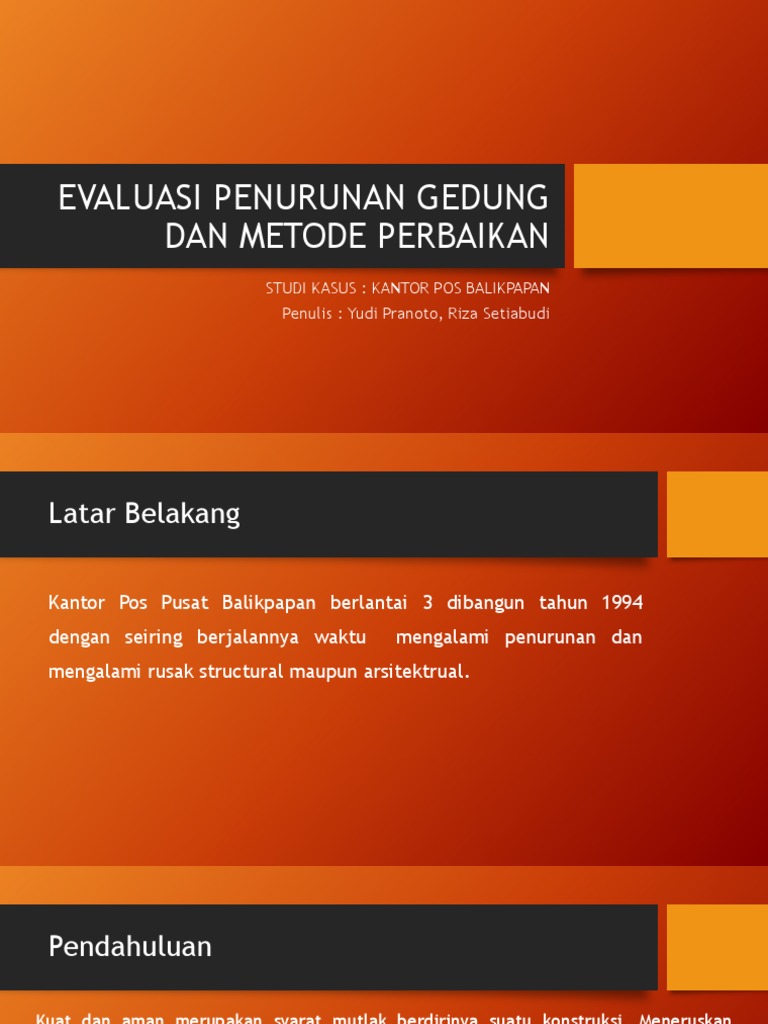 Evaluasi Penurunan Gedung Dan Metode Perbaikan | PDF