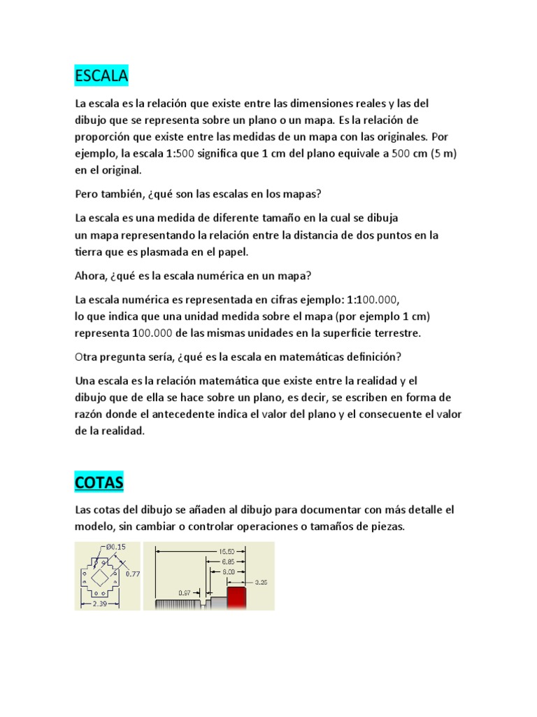 Escalas y Cotas | PDF | Mapa | Dibujo