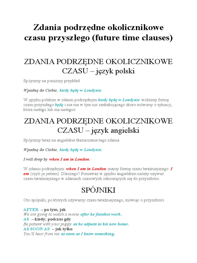 Future Time Clauses | PDF