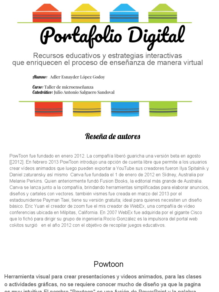 Portafolio Virtual | PDF | Método de enseñanza | Educación primaria